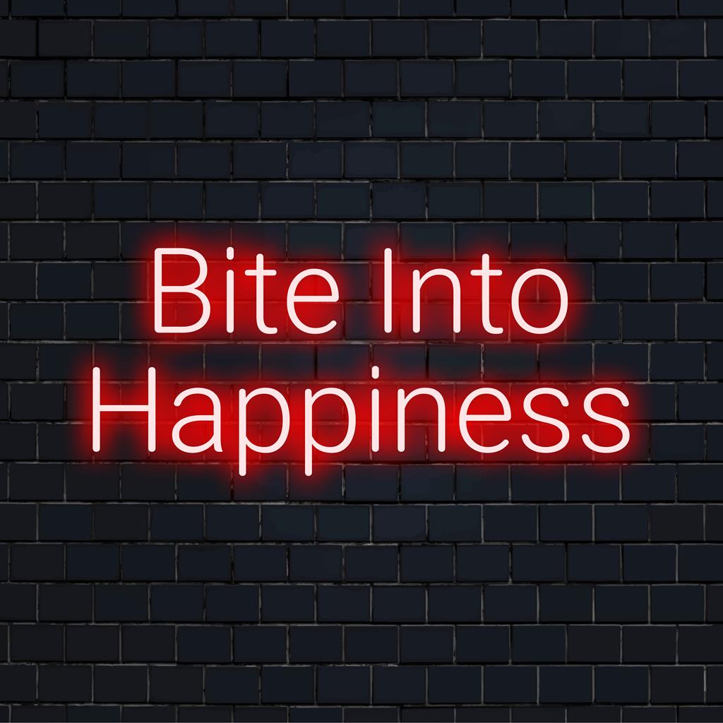 Bite Into Happiness LED Neon Signs - Unique Custom Decor – The Art Neon