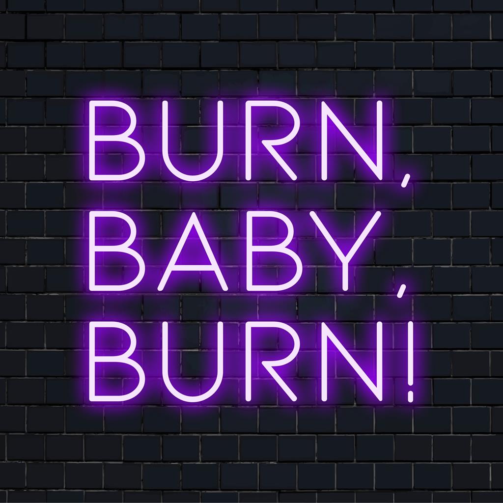 Burn, Baby, Burn! LED Neon Signs - Personalized Decor – The Art Neon