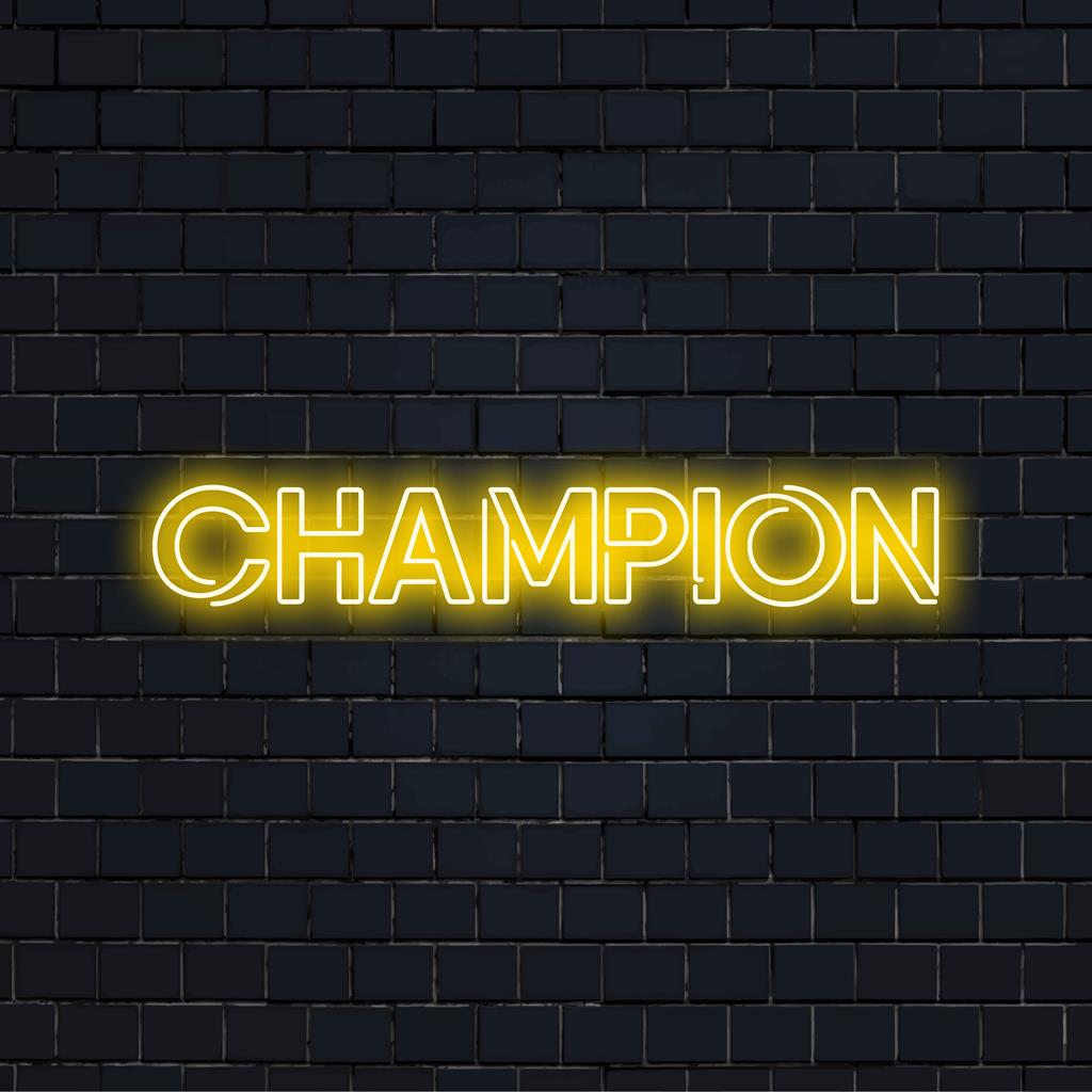 Cartel de Neón Personalizado Champion: Decoración Única y Personalizada ...