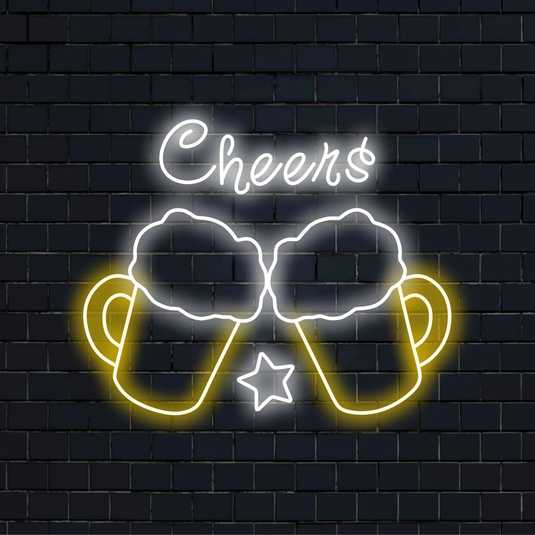 Bière mousseuse : Cheers Draft Beer Neon Sign | The Art Neon