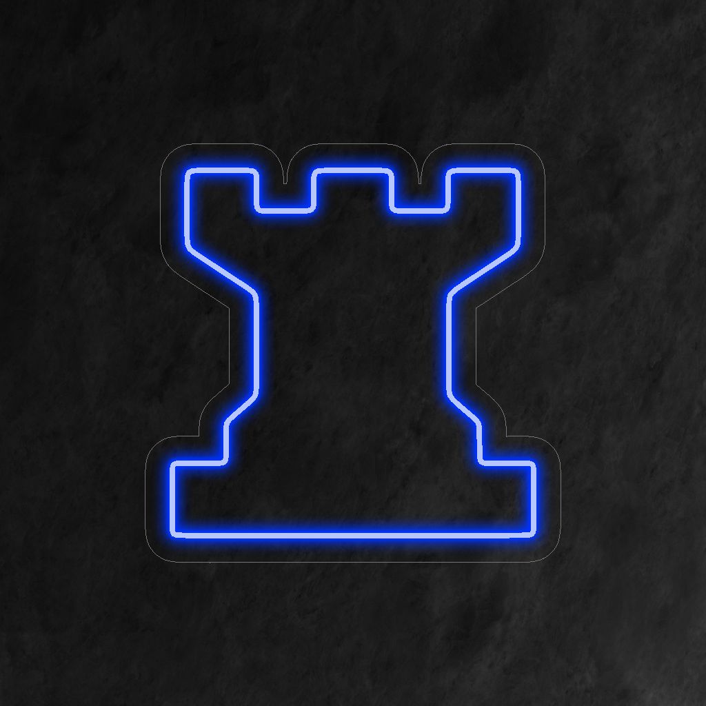 Chess Rook Neon Sign | Strategic LED Wall Art | The Art Neon