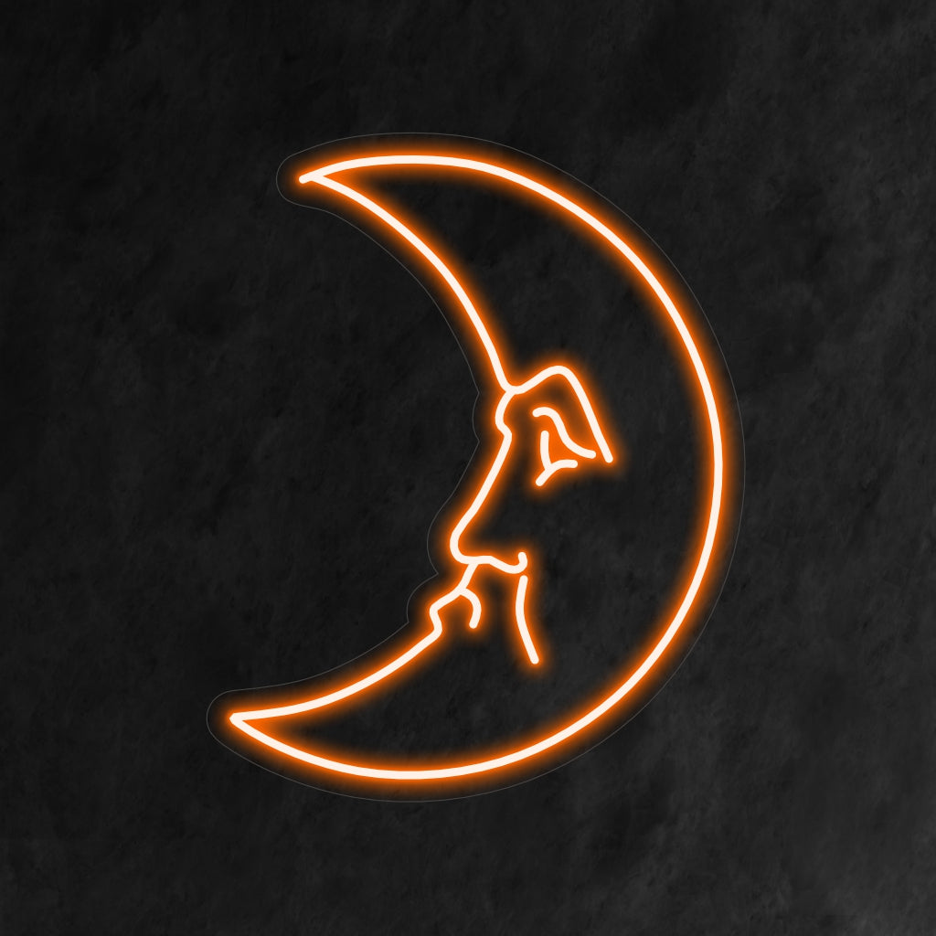 Crescent Neon Sign | Mystical LED Wall Art | The Art Neon