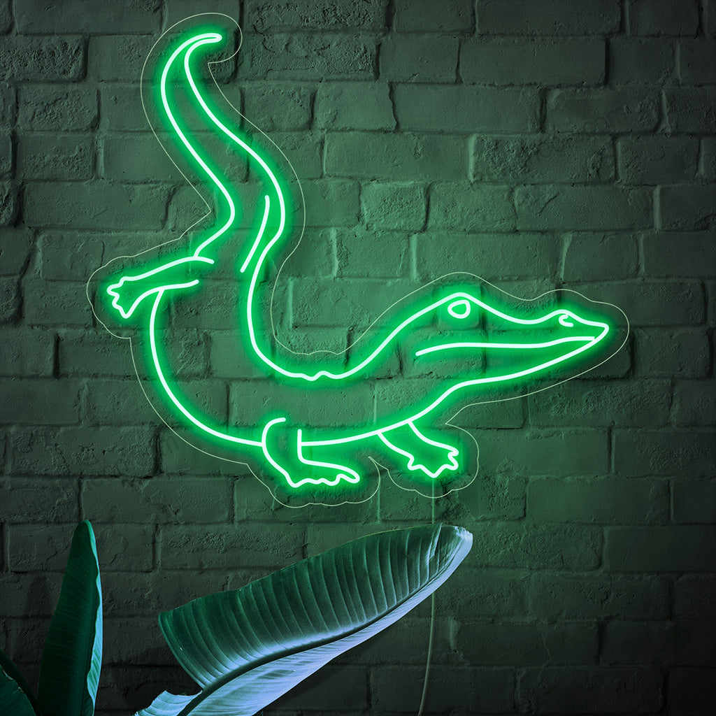 Crocodile Neon Sign | Bold and Striking LED Wall Art | The Art Neon