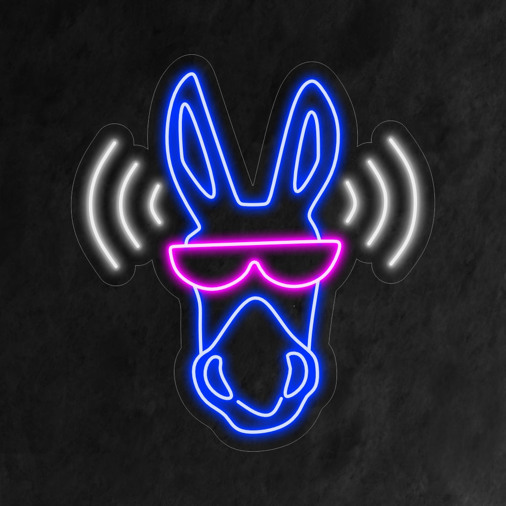 Donkey With Sunglasses WiFi Neon Sign | Quirky LED Wall Art | The Art Neon