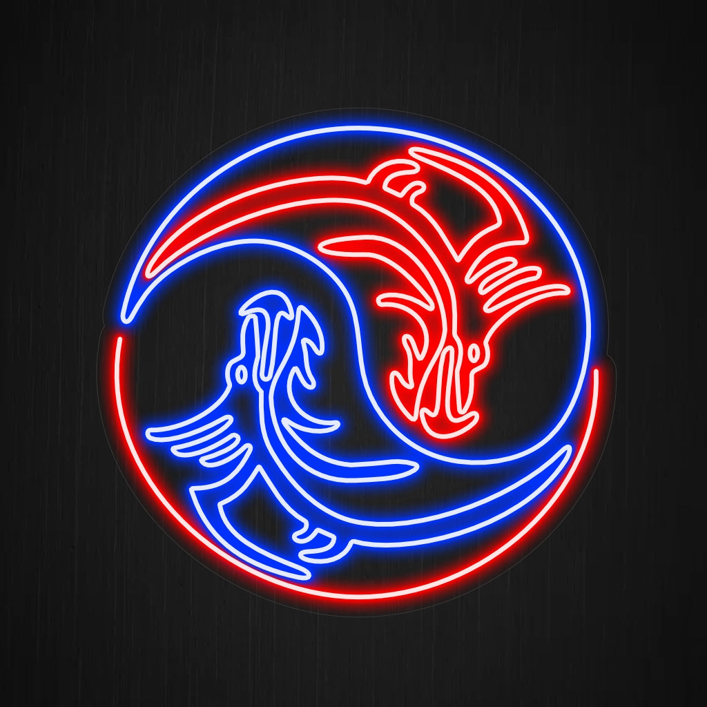 Dragon Yin Yang Neon Sign | Balance and Harmony in LED Wall Art | The ...