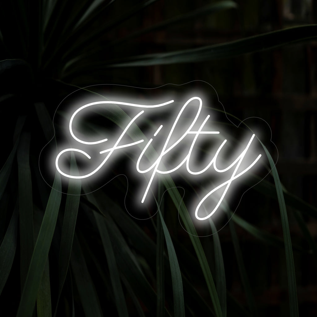 Shine Bright at Fifty with The Art Neon's Fifty Neon Sign – Timeless ...