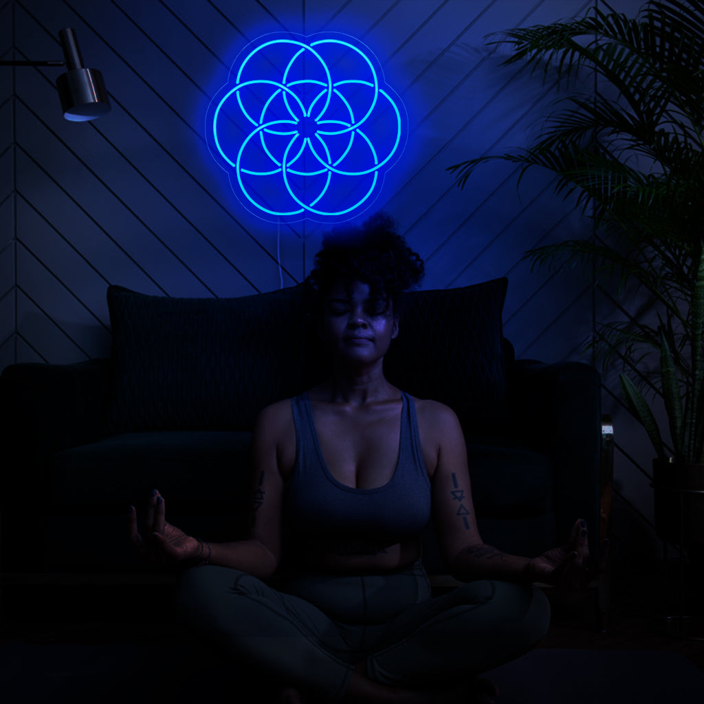 Flower of Life Neon Sign | Sacred Geometry LED Wall Art | The Art Neon