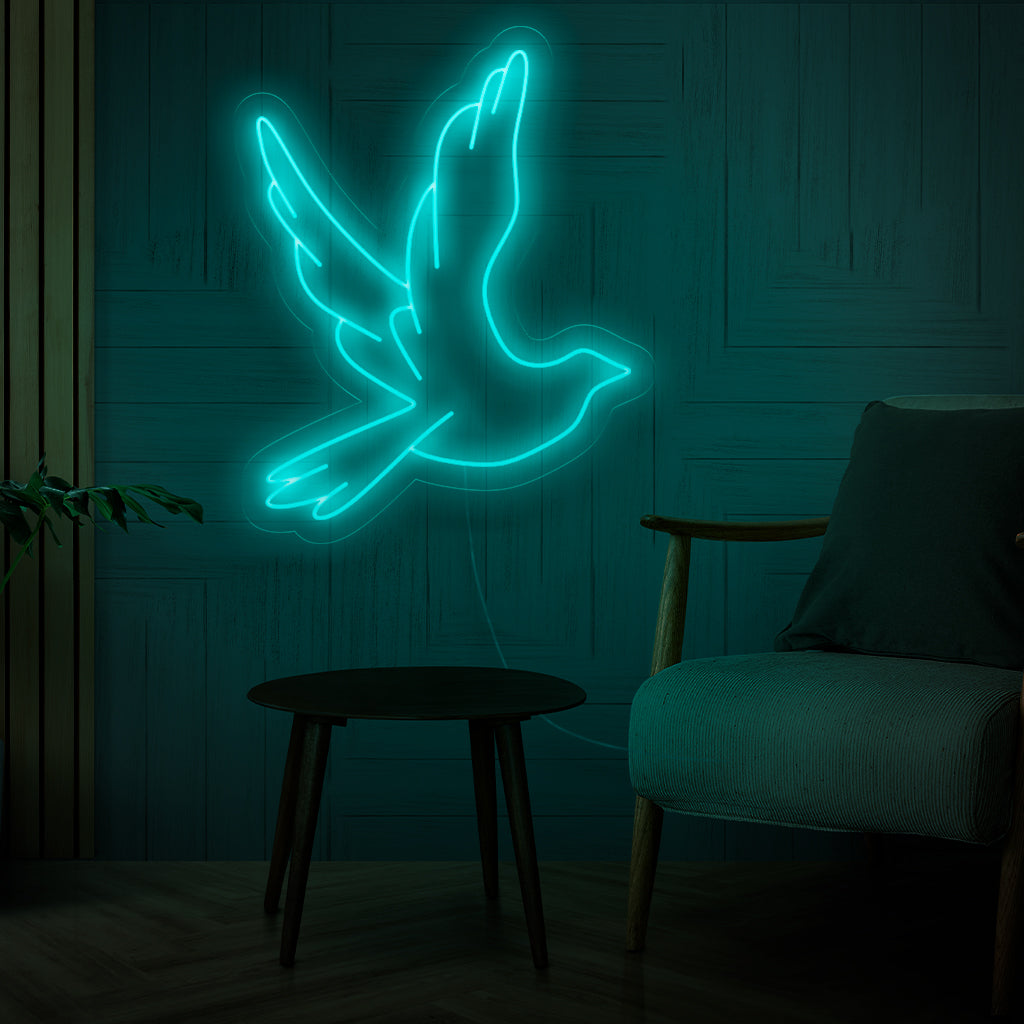 Flying Dove Neon Sign | Serene and Inspirational LED Wall Art | The Art ...