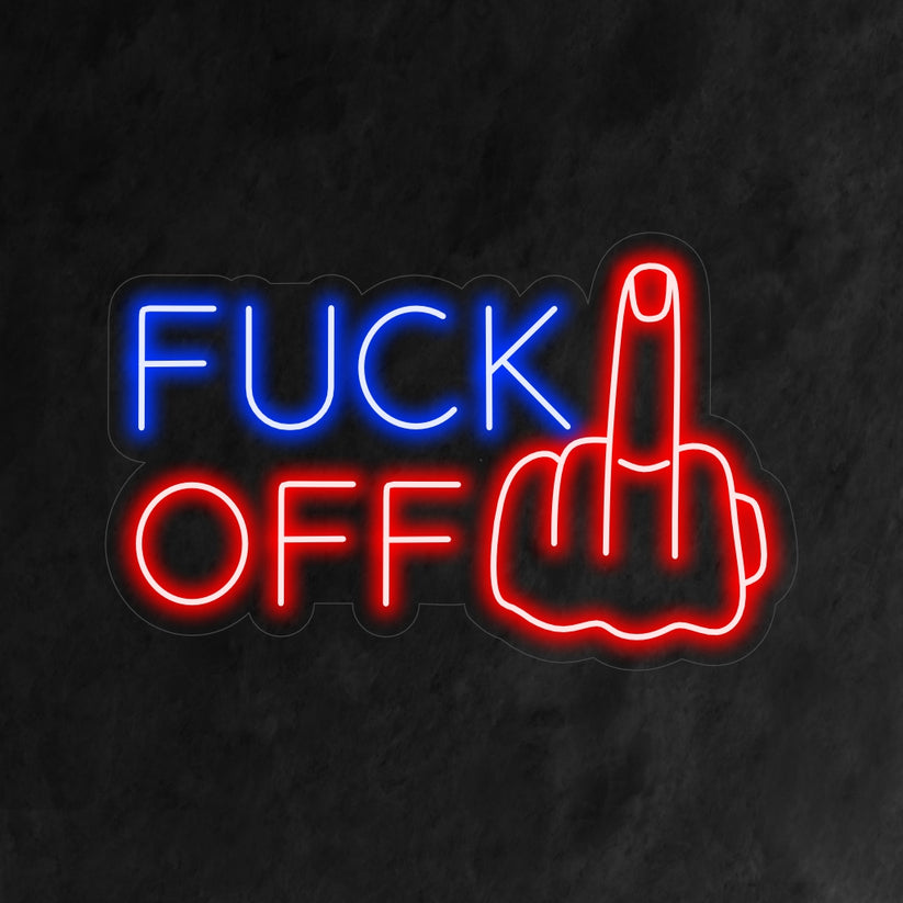 Bold Expression: "F*** Off" Neon Sign with Middle Finger | The Art Neon