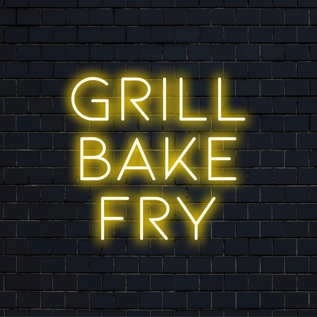 Grill Bake Fry Custom Made LED Neon Signs: Unique Decor – The Art Neon