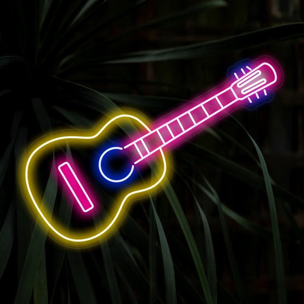 Guitar Neon Sign | Musical LED Wall Art | The Art Neon