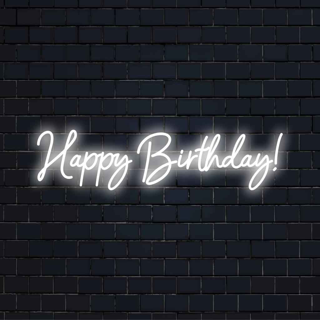 Happy Birthday LED Neon Sign - Unique Custom Light Decor – The Art Neon