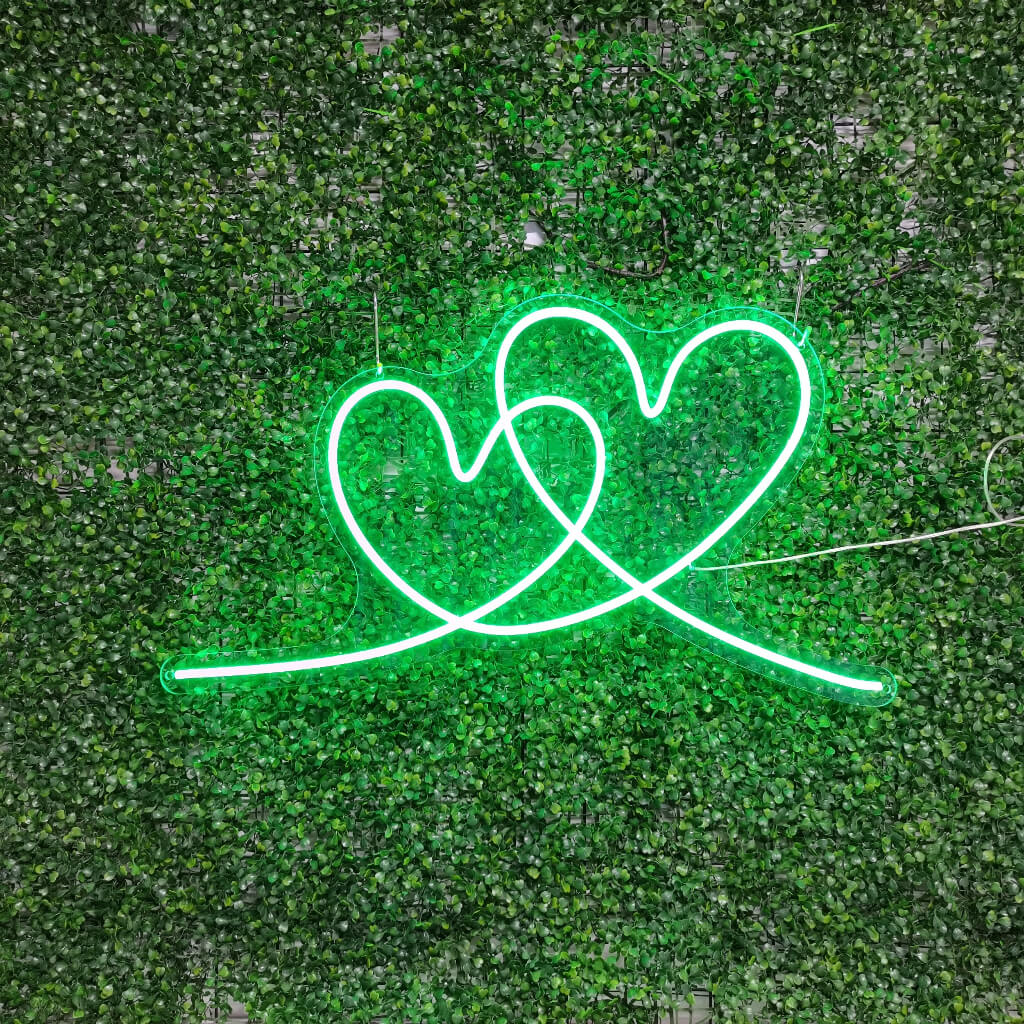 Hearts Neon Sign - Durable Acrylic Backing – The Art Neon