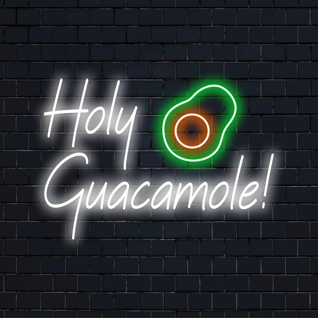 Carteles LED Personalizados "Holy Guacamole" - Decoración de Neón Única ...