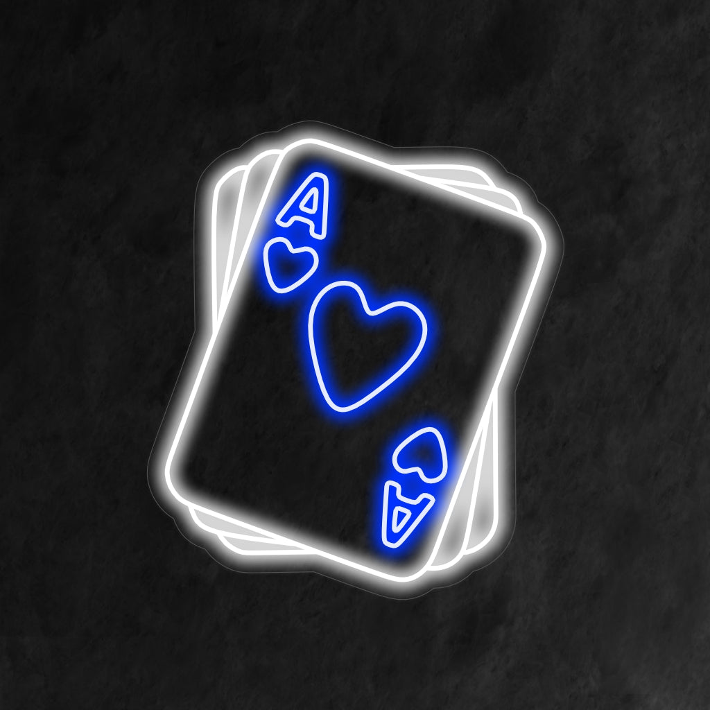 Playing Cards Neon Sign | Casino-inspired LED Wall Art | The Art Neon
