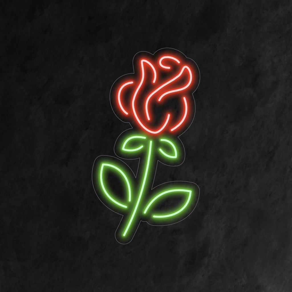 Rose Neon Sign | Romantic LED Wall Art | The Art Neon