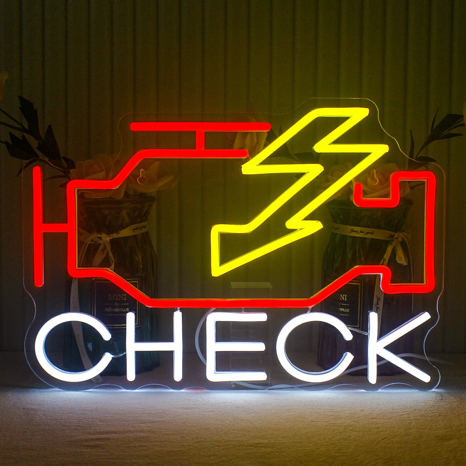 Check Engine Custom LED Neon Sign for Affordable Home Decor – The Art Neon