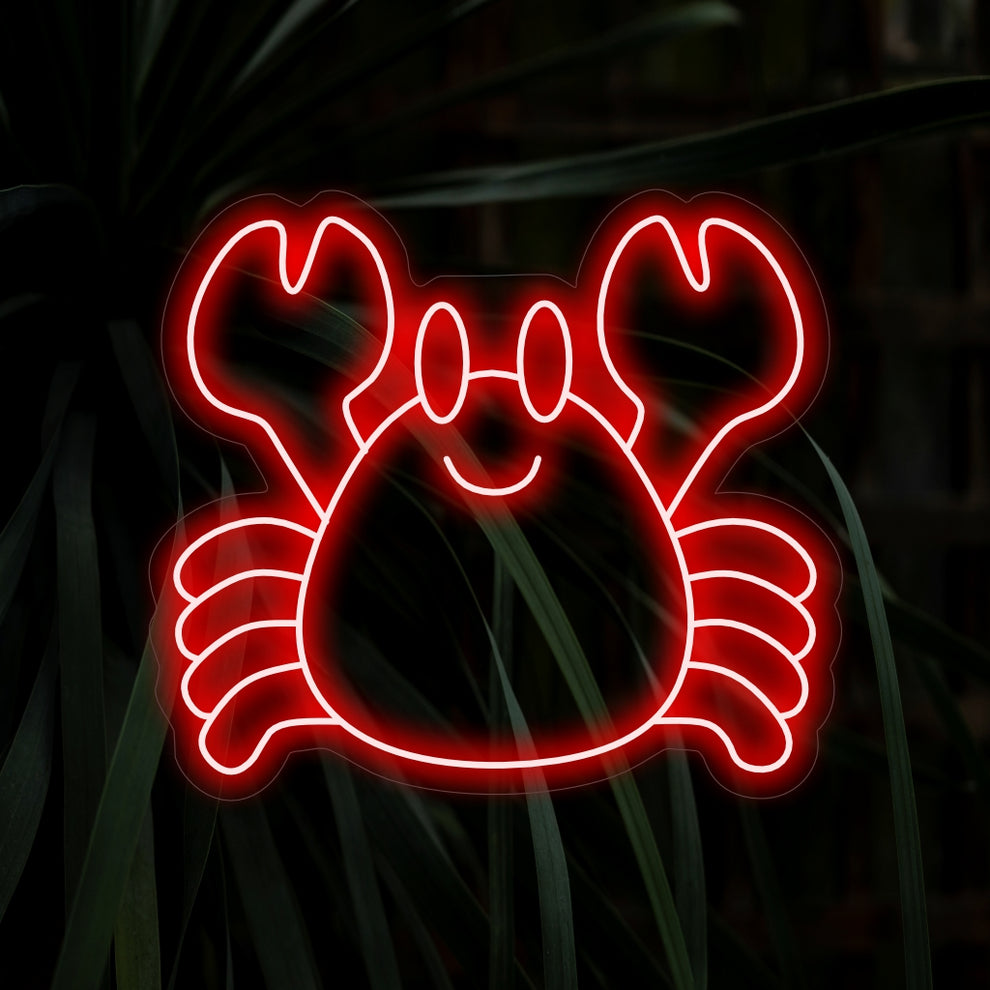 Illuminate Your Space with The Art Neon's Smiling Crab Neon Sign ...