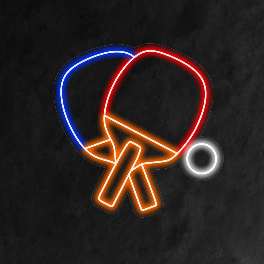 Table Tennis Rackets and Ball Neon Sign | The Art Neon