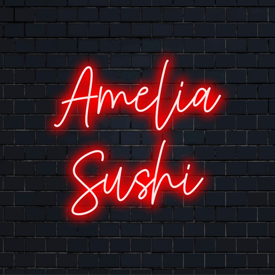 Amelia Sushi Custom Name Neon Sign | Custom Light – The Art Neon
