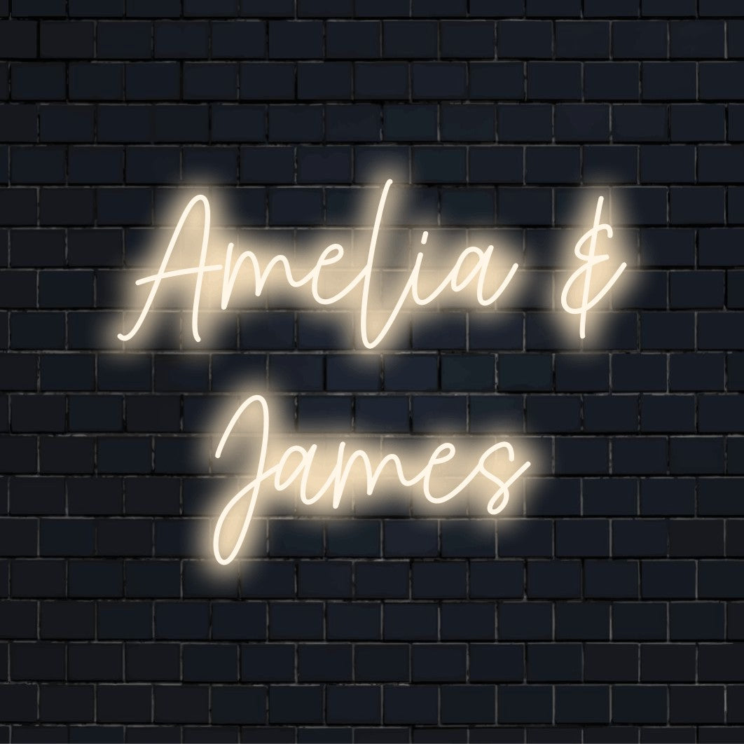 Letrero de neón LED personalizado de Amelia _ James | Estilo ...