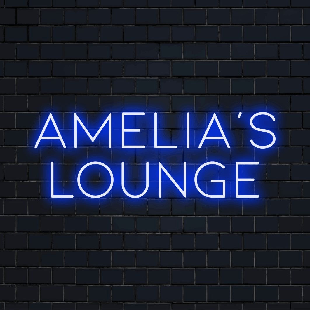 Letrero de neón con nombre personalizado para Amelia_s Lounge | Luz ...