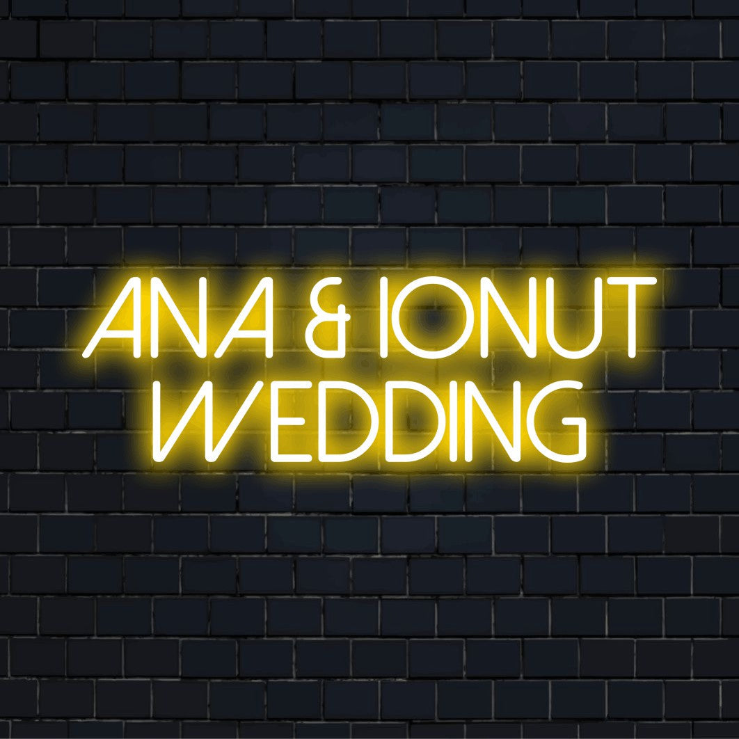 Semn neon personalizat cu nume de nuntă Ana _ Ionut | Neon personalizat ...
