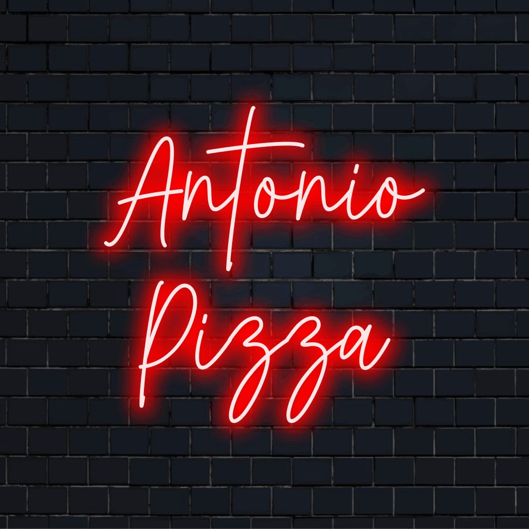 Letrero de neón con nombre personalizado de Antonio Pizza | Luz ...