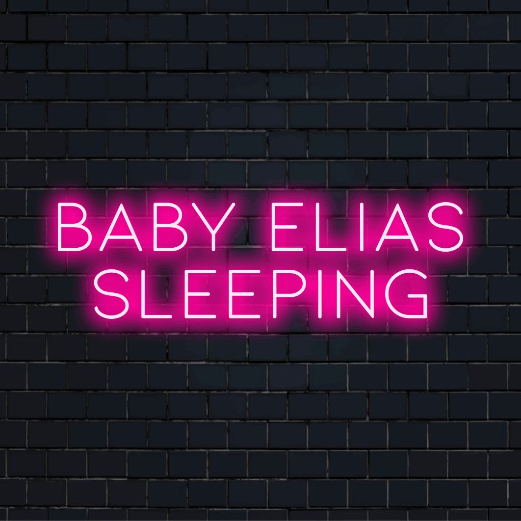 Letrero de neón LED personalizado "Bebé Elías durmiendo" | Luz ...