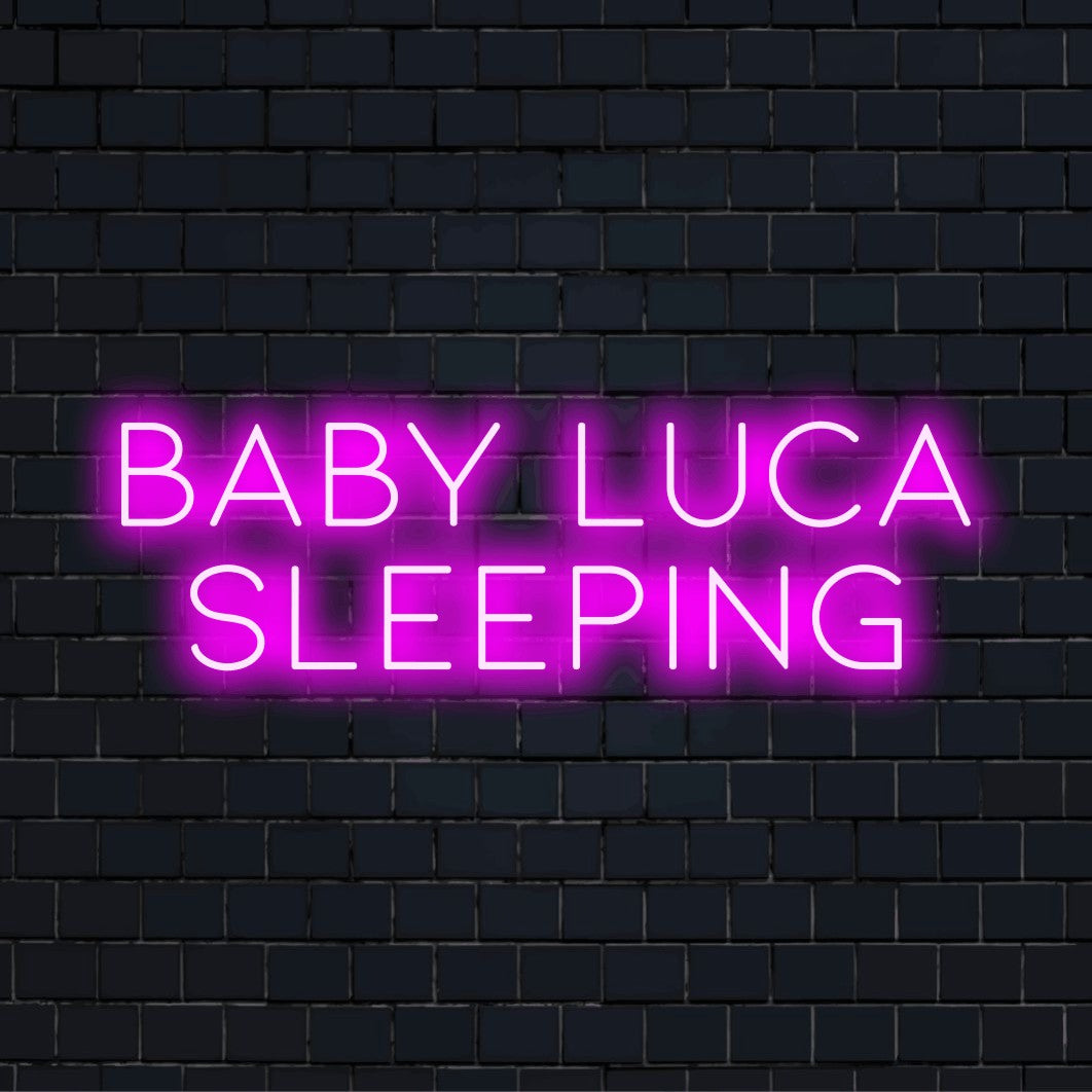 Letrero de neón LED personalizado "Bebé Luca durmiendo" | Luz ...