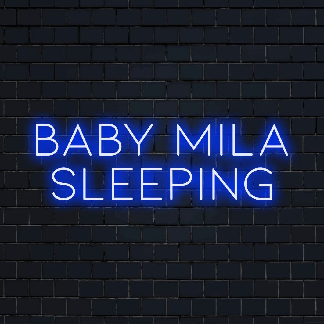 Spersonalizowany neon LED z napisem Baby Mila Sleeping | Styl ...