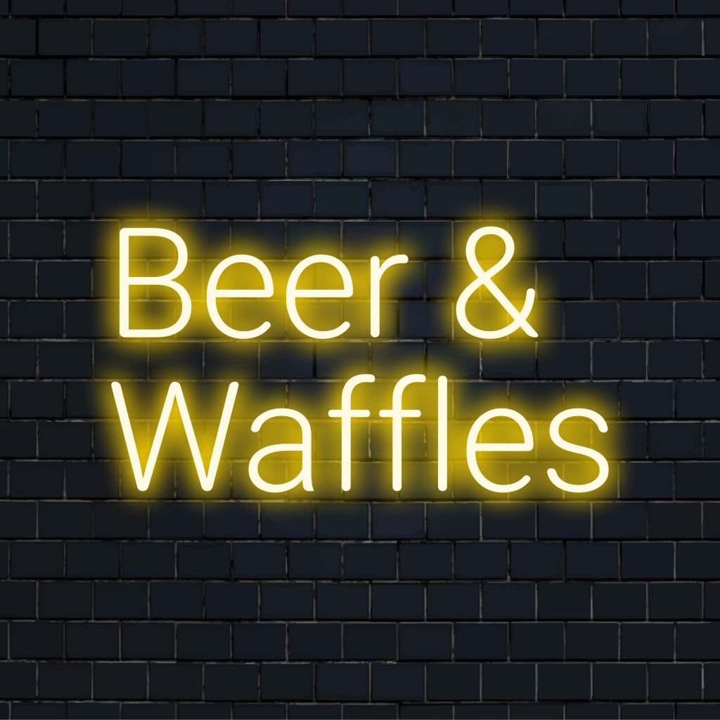 Insegna al neon con waffle alla birra | Luce personalizzata – The Art Neon