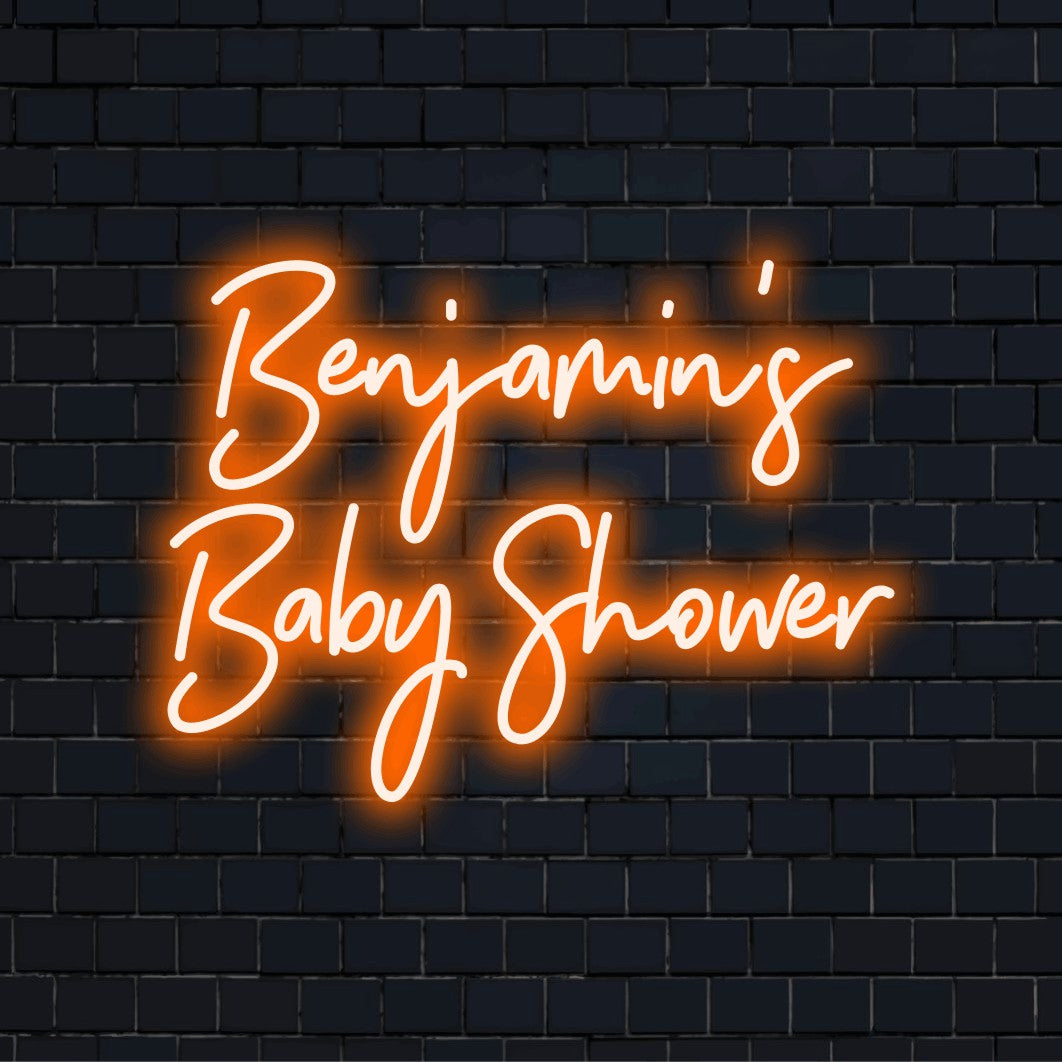 Letrero de neón LED personalizado para baby shower de Benjamin ...