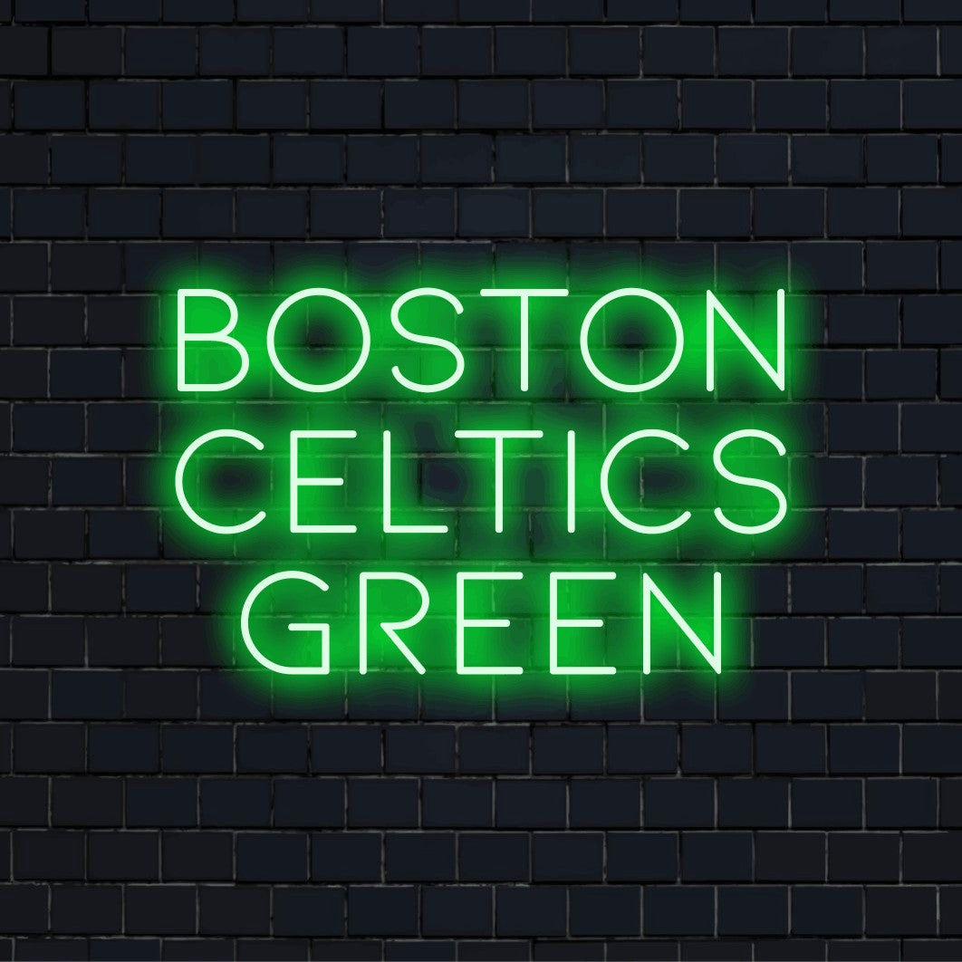 Letrero de neón LED verde de los Boston Celtics | Neón personalizado ...