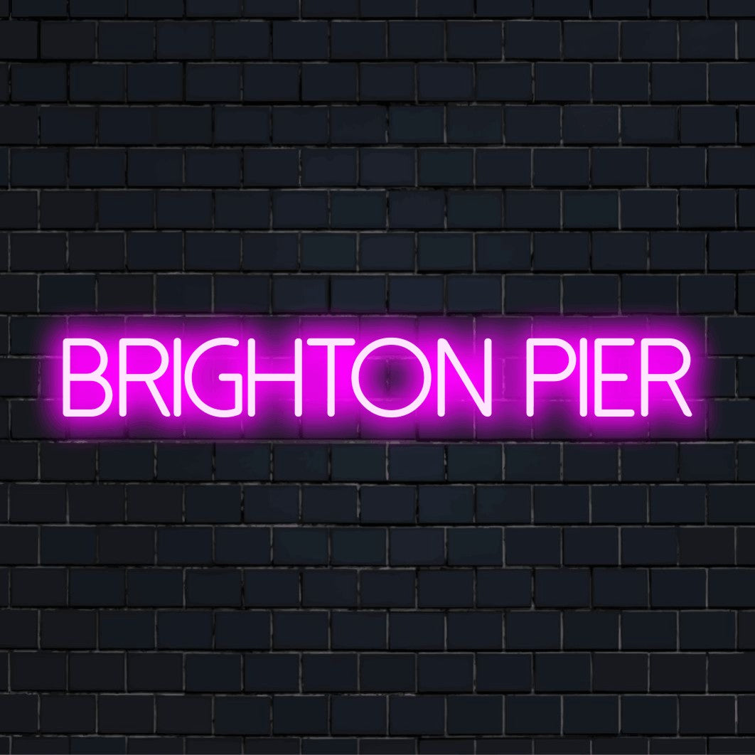 LED neonový nápis Brighton Pier | Neonový nápis na zakázku – The Art Neon