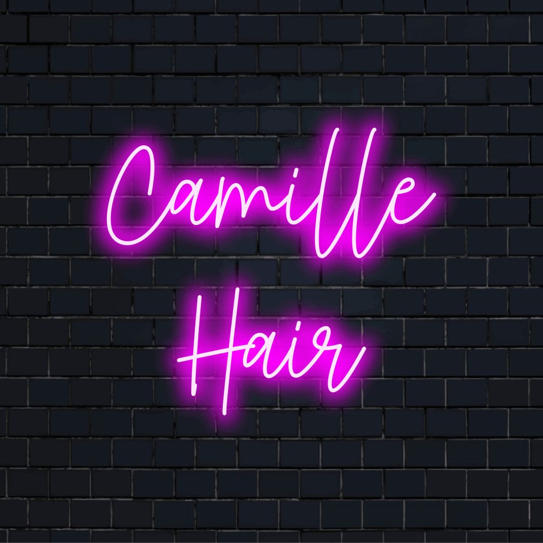 Camille Hair Custom Name Neon Sign | Custom Neon – The Art Neon