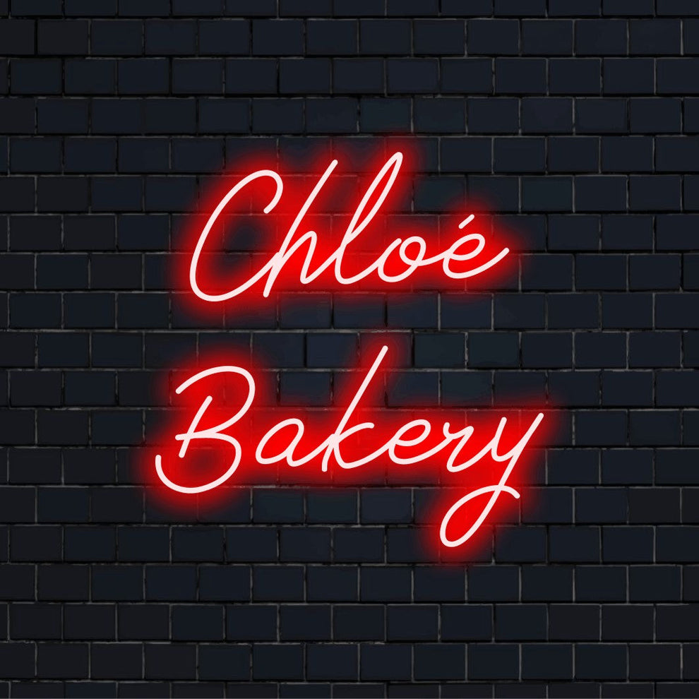 Letrero de neón personalizado con el nombre de Chloe Bakery | Luz ...