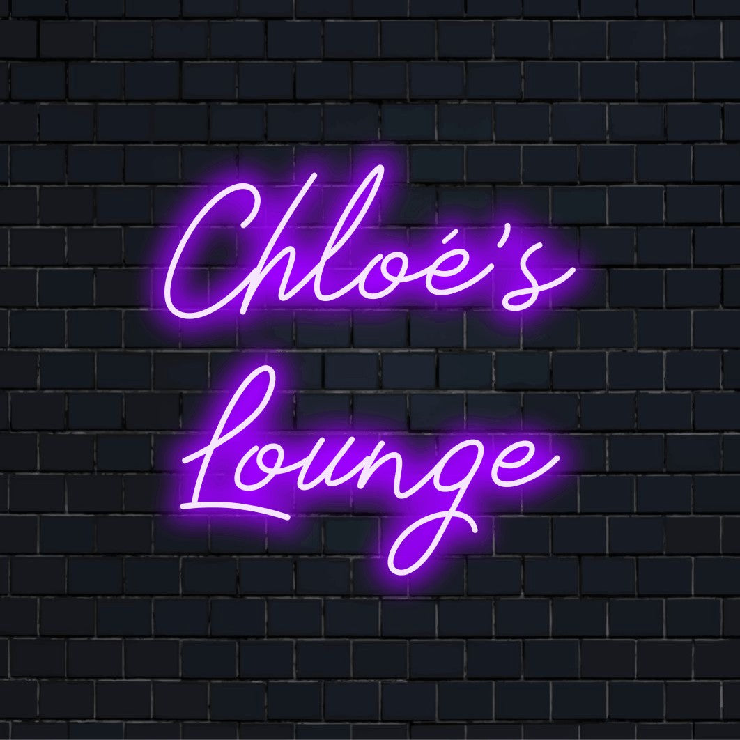 Letrero de neón personalizado con el nombre de Chloe's Lounge | Letrero ...