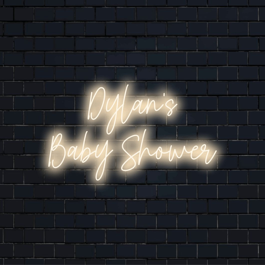 Letrero de neón con nombre personalizado para baby shower de Dylan ...