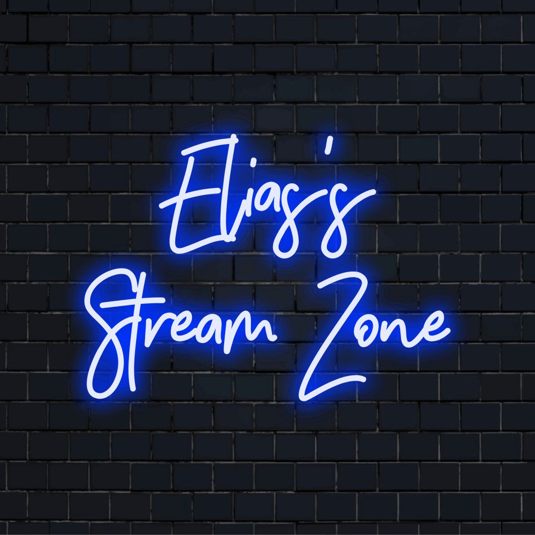 Letrero de neón LED personalizado "Elias's Stream Zone" | Estilo ...