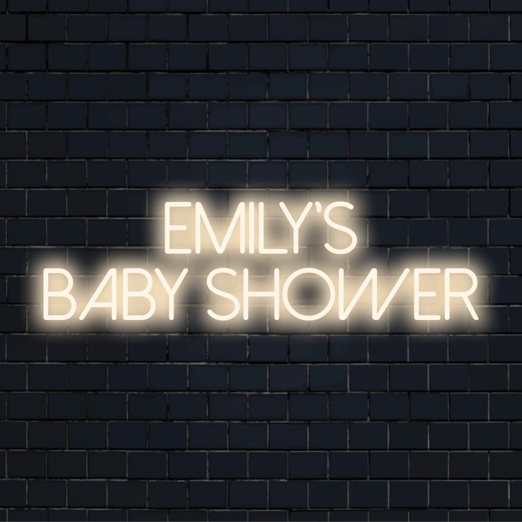 Letrero de neón con nombre personalizado para baby shower de Emily ...