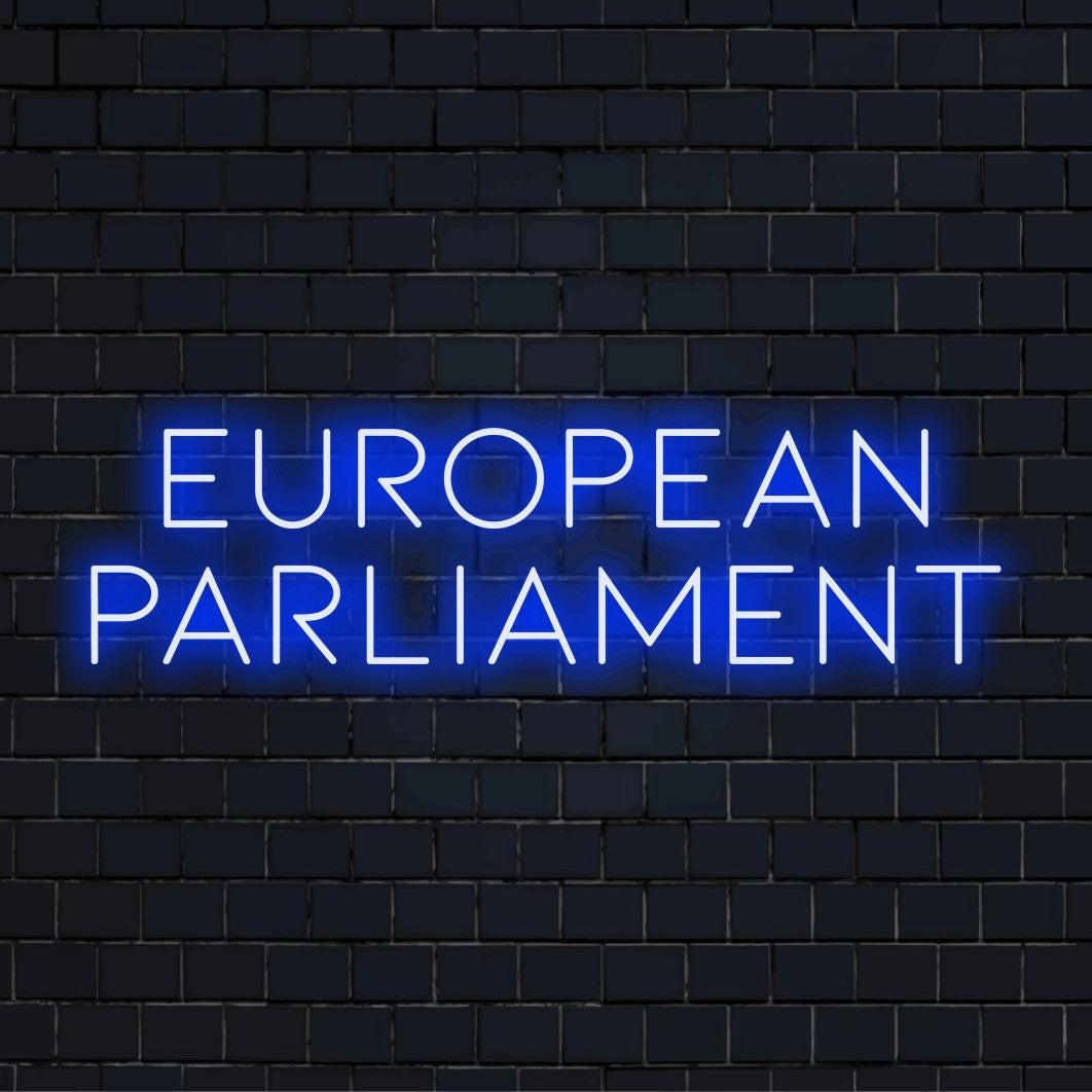 Semn neon LED Parlamentul European | Neon personalizat – The Art Neon