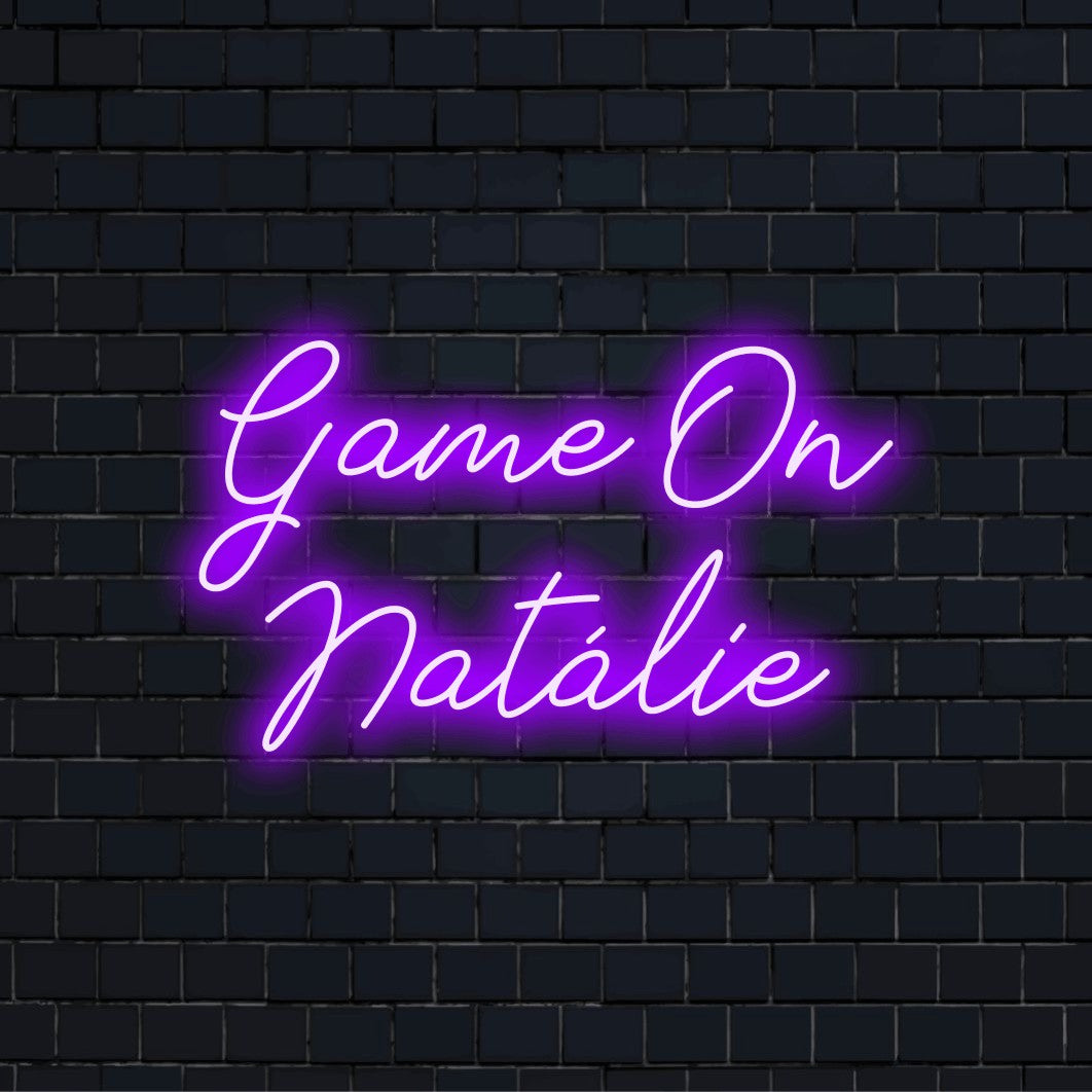 Game On Natalie Custom Name Neon Sign | Custom Style – The Art Neon