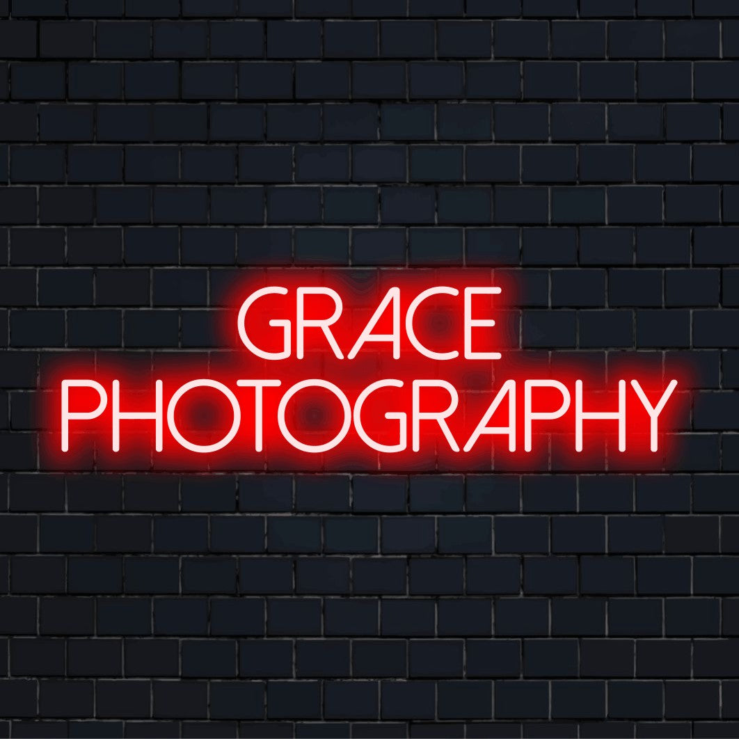 Grace Photography Custom Name Neon Sign | Light Sign – The Art Neon