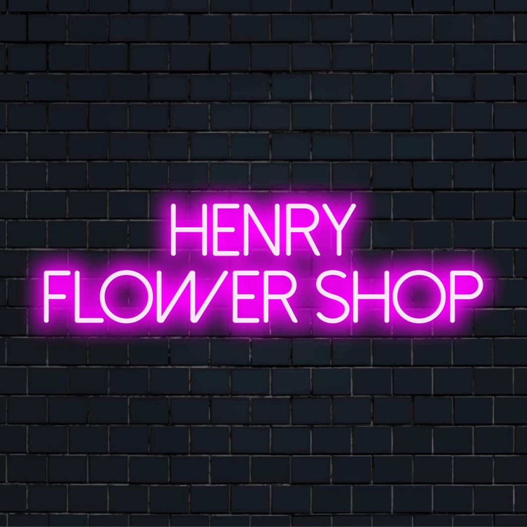 Enseigne lumineuse personnalisée Henry Flower Shop | Enseigne néon ...