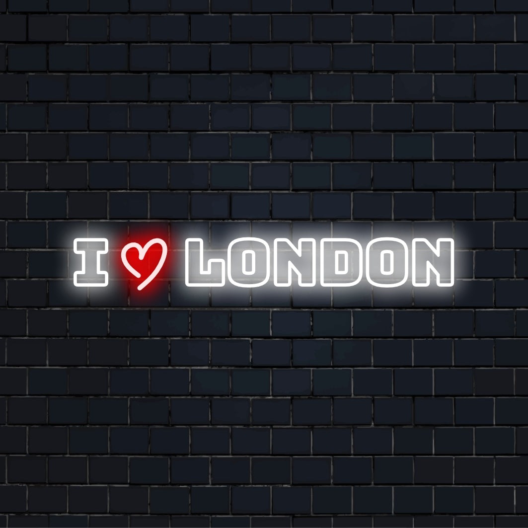 Letrero de neón "Me encanta Londres" | Neón personalizado – The Art Neon