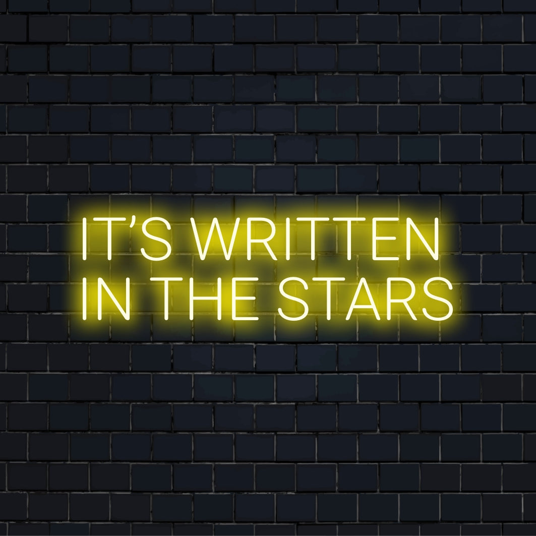 Luz de neón "Está escrito en las estrellas" | Letrero de neón – The Art ...