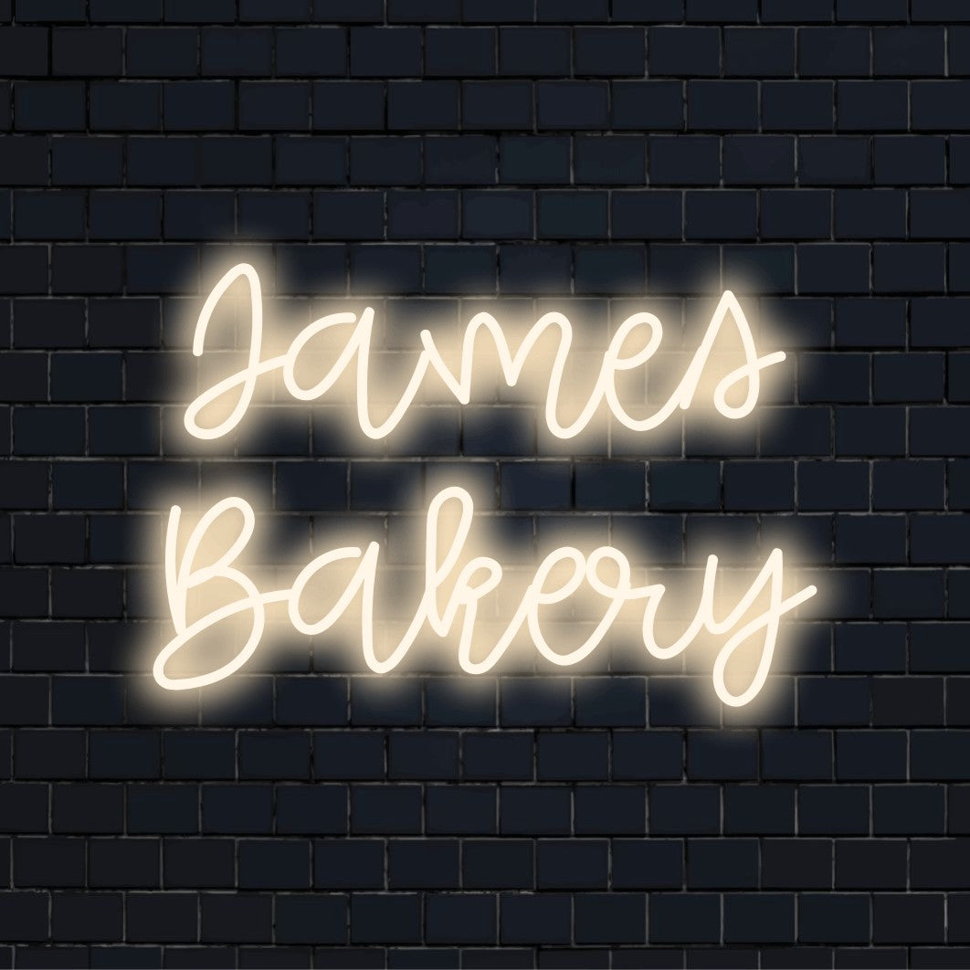 Letrero de neón LED personalizado de James Bakery | Neón personalizado ...