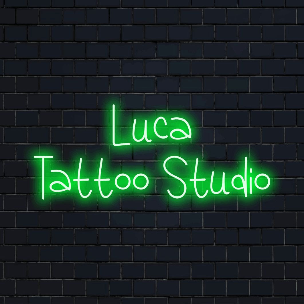 Enseigne lumineuse personnalisée Luca Tattoo Studio | Style ...
