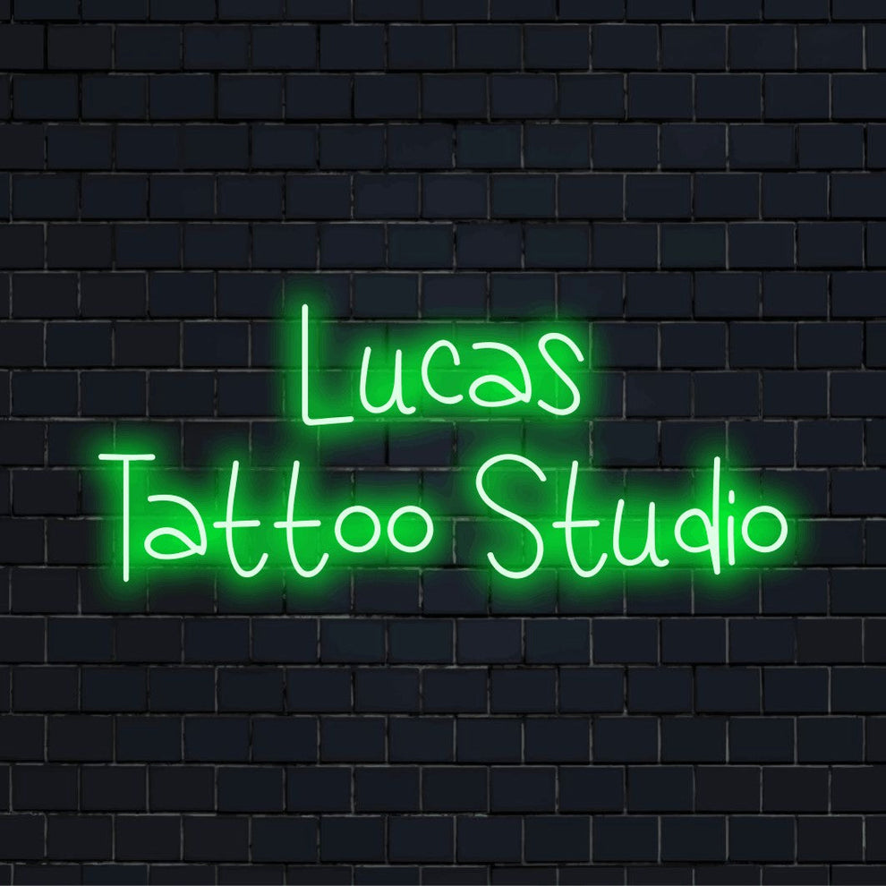 Enseigne lumineuse personnalisée Lucas Tattoo Studio | Lumière personnalisée – The Art Neon